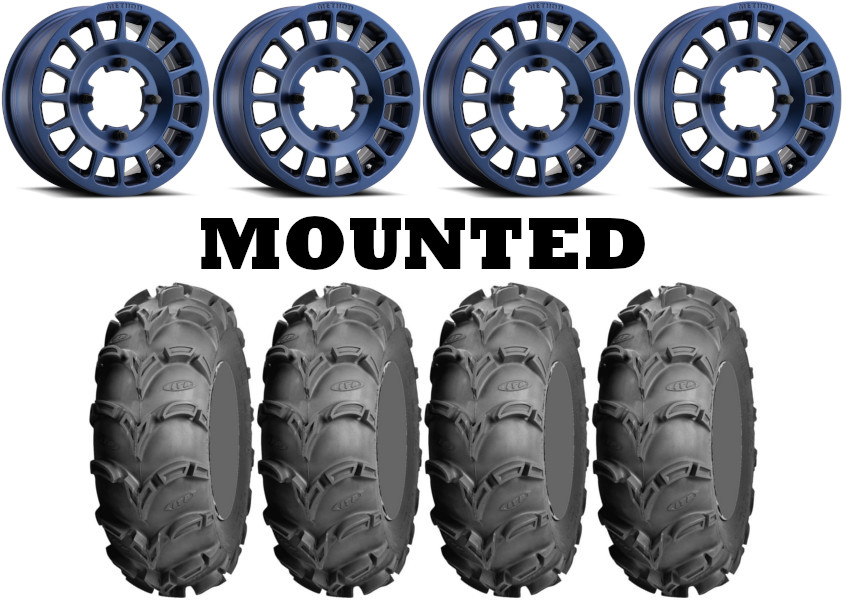 Kit 4 ITP Mud Lite XXL Tires 30x10-14/30x12-14 on Method 407 Bead Grip Blue CAN | eBay