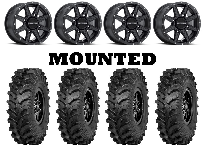 Kit 4 ITP MT911 Tires 30x10-14 on Raceline Hostage Matte Black Wheels VIK | eBay