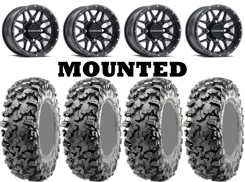 Kit 4 Maxxis Carnivore R/T Tires 30x10-14 on Raceline Krank Matte Black VIK | eBay