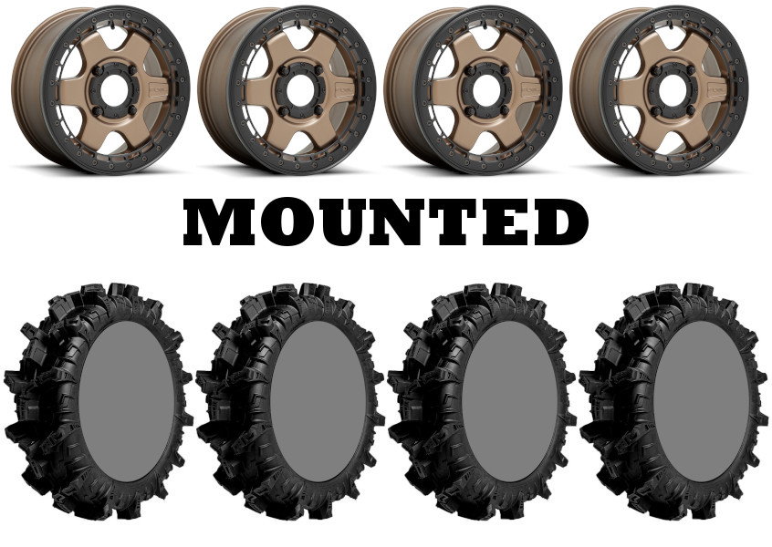 Kit 4 SuperATV Terminator MAX 32x10-15 on Fuel Block Beadlock Bronze ...