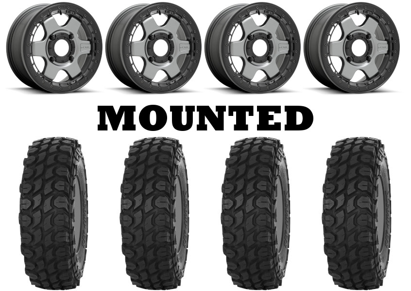 Kit 4 High Lifter X Comp ATR Tires 35x10-15 on Fuel Block Beadlock Gray ...
