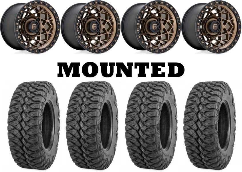 Kit 4 Quadboss QBT846 Tires 30x10-15 on Fuel Unit Bronze Wheels FXT | eBay