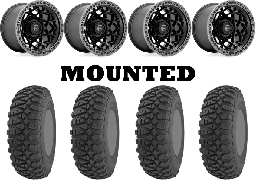 Kit 4 GBC Kanati Terra Master Tires 31x10-15 on Fuel Unit Matte Black ...
