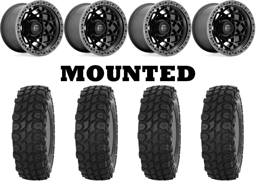 Kit 4 High Lifter X Comp ATR Tires 35x10-15 on Fuel Unit Matte Black ...