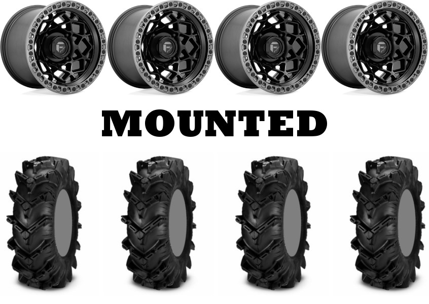 Kit 4 ITP Cryptid Tires 32x10-15 on Fuel Unit Matte Black Wheels FXT | eBay