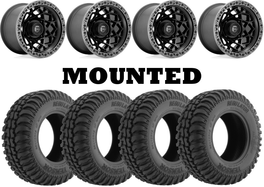 Kit 4 Tensor Regulator Tires 32x10-15 on Fuel Unit Matte Black Wheels ...