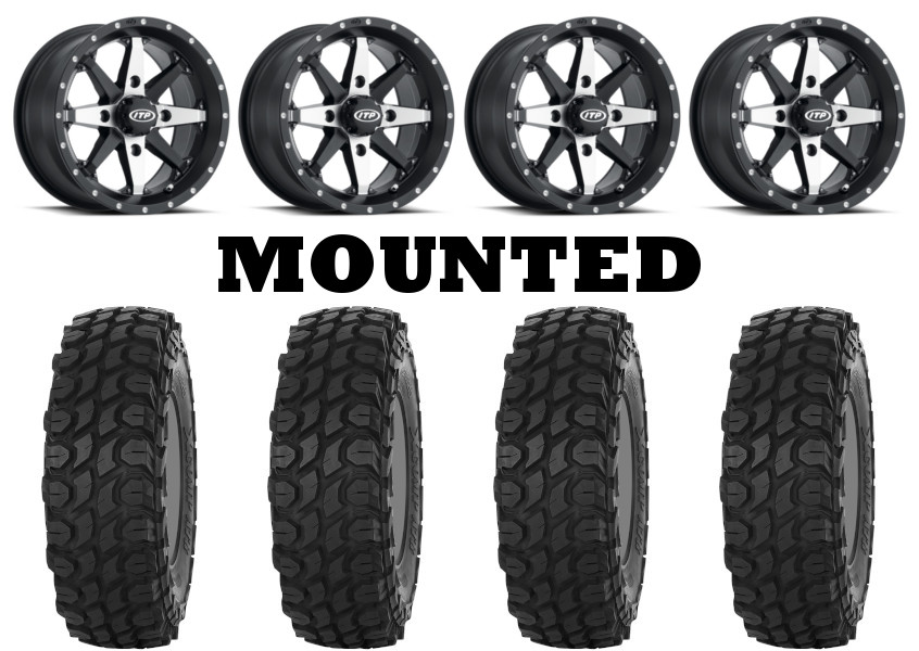 Kit 4 High Lifter X Comp ATR Tires 30x10-14 on ITP Cyclone Matte Black ...