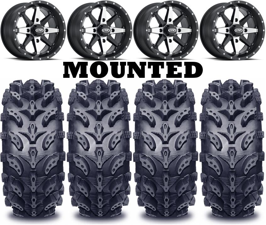 Kit 4 Interco Swamp Lite Tires 27x9-14/27x11-14 on ITP Cyclone Matte ...