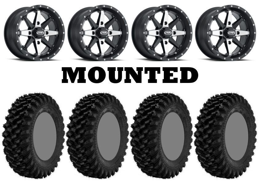 Kit 4 SuperATV XT Warrior Sticky Tires 32x10-14 on ITP Cyclone Matte ...