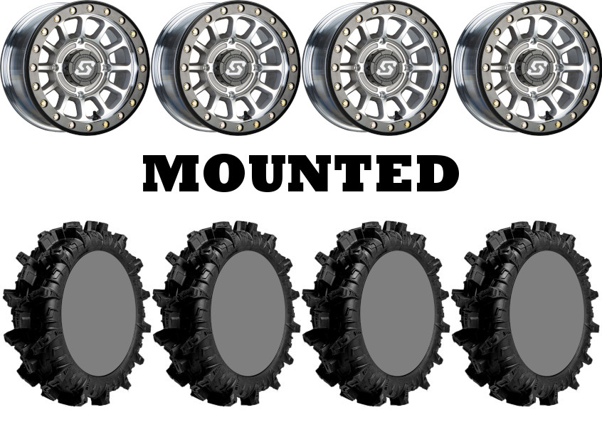 Kit 4 SuperATV Terminator MAX 28x10-14 on Sedona Sano Beadlock Machined ...