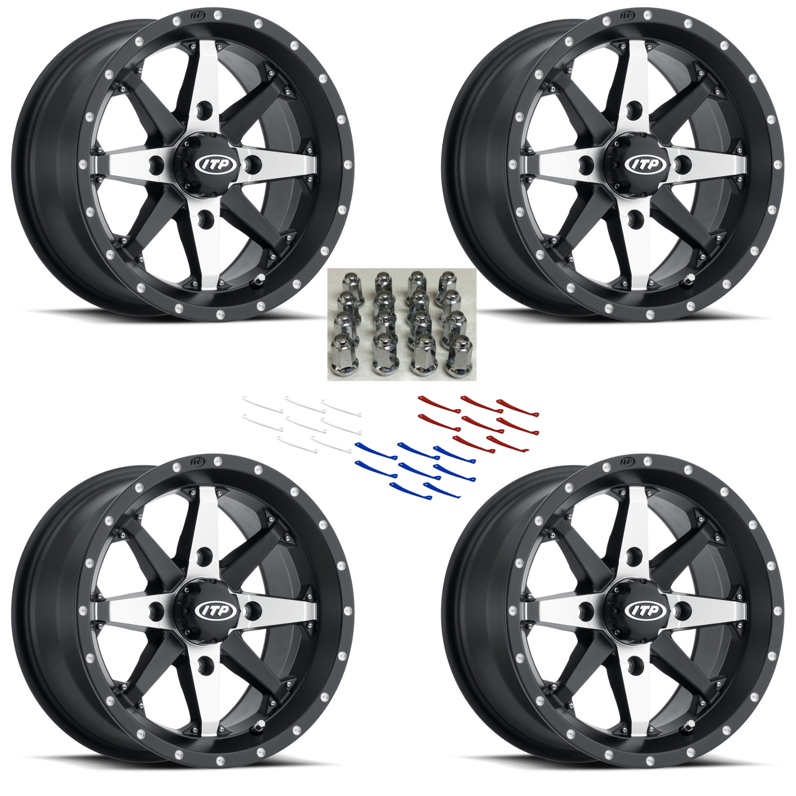 4 ATV/UTV Wheels Set 14in ITP Cyclone Matte Black 4/110 5+2 VIK | eBay